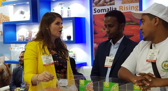 Somalia traders show off their products at the Gulfood Fair